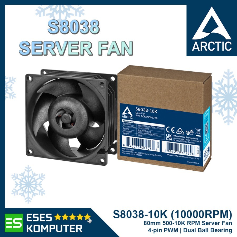 Jual Fan ARCTIC S8038-10K High-Performance 80mm 10000 RPM PWM Server ...