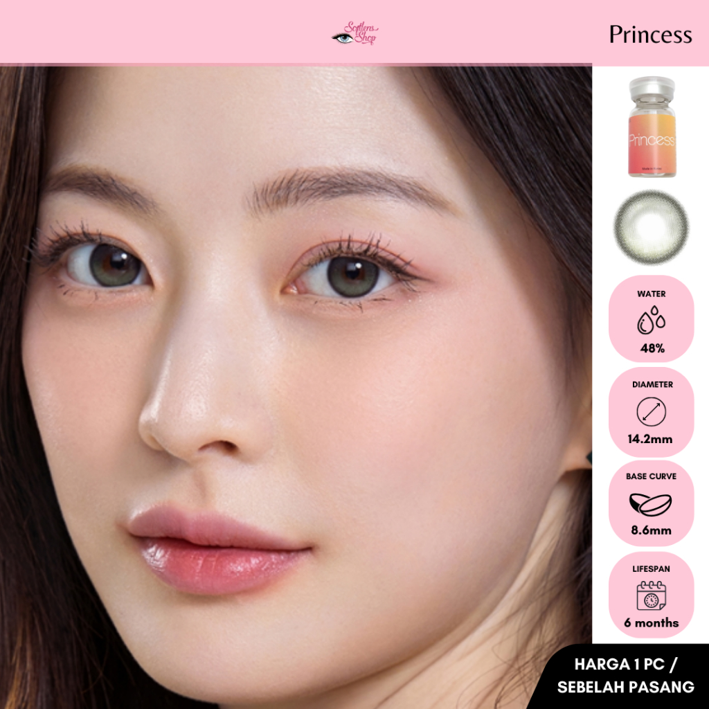 Jual Softlens Princess Eyelighter Glowy Ash Gray (HARGA UNTUK 1PC ...
