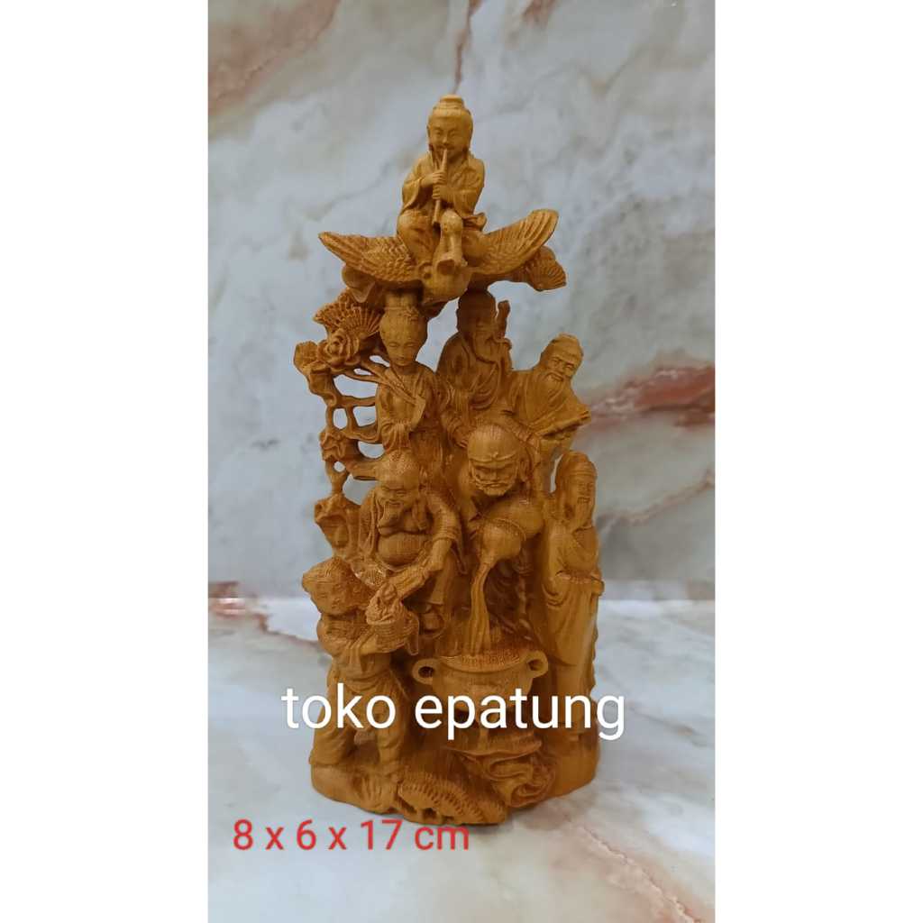 Jual patung 8 dewa / delapan dewa - kayu - 7 inch / 17 cm - g | Shopee ...