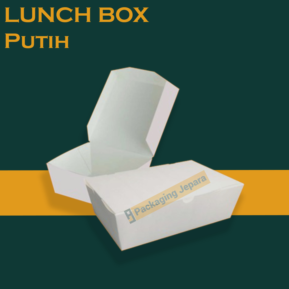 Jual Paper Lunch Box S,M,L/ Kotak Makanan Putih Polos | Shopee Indonesia