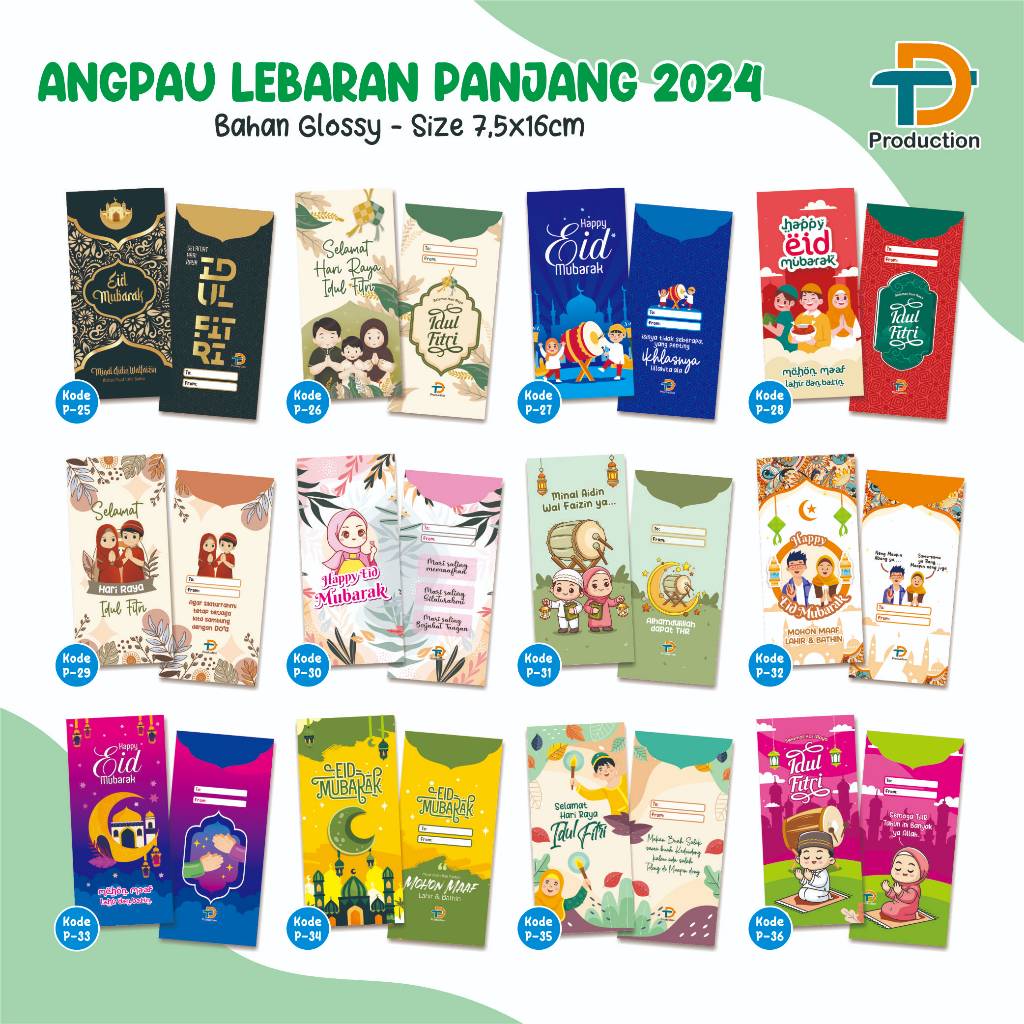 Jual (isi 10pcs) Angpau Panjang Lebaran Premium Murah | Amplop Hari ...
