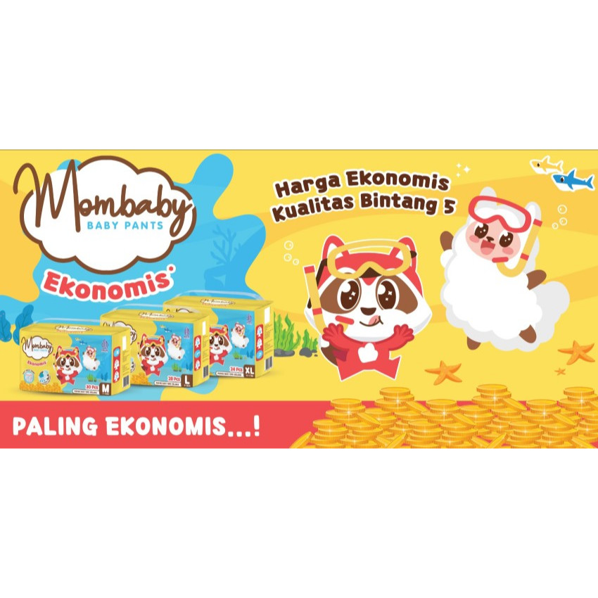 Jual MOMBABY PANTS M30'S/L28'S/XL24'S / POPOK BAYI ANAK | Shopee Indonesia