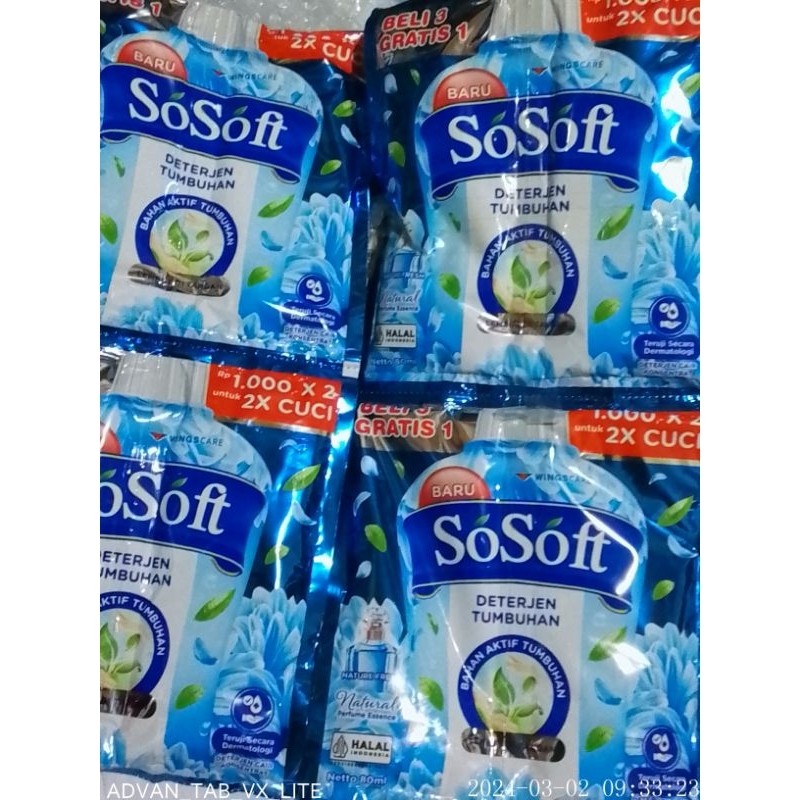 Jual Detergen Cair SoSoft 80ml | Shopee Indonesia