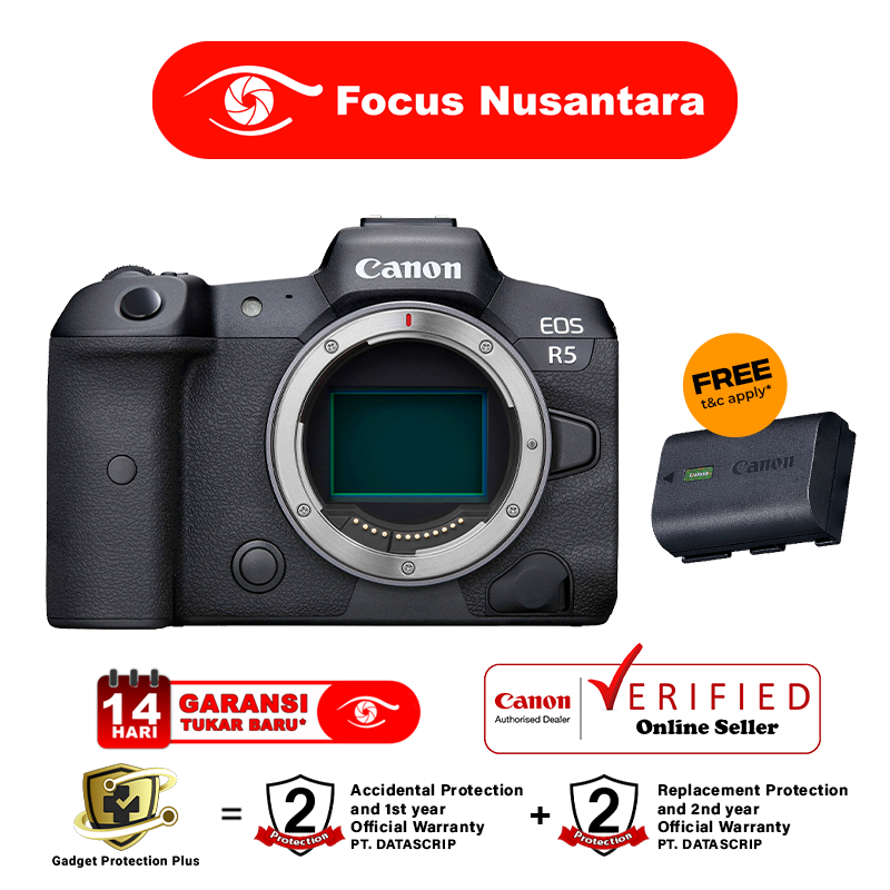 Jual CANON EOS R5 Body Only Kamera Mirrorless Garansi Resmi | Shopee ...