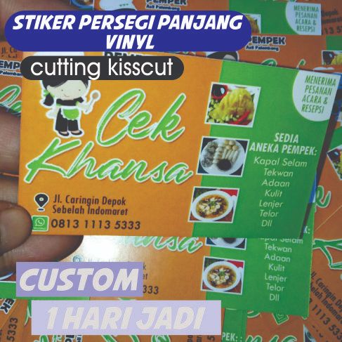 Jual CETAK STIKER LABEL PERSEGI PANJANG BAHAN ANTI AIR VINYL/CETAK ...