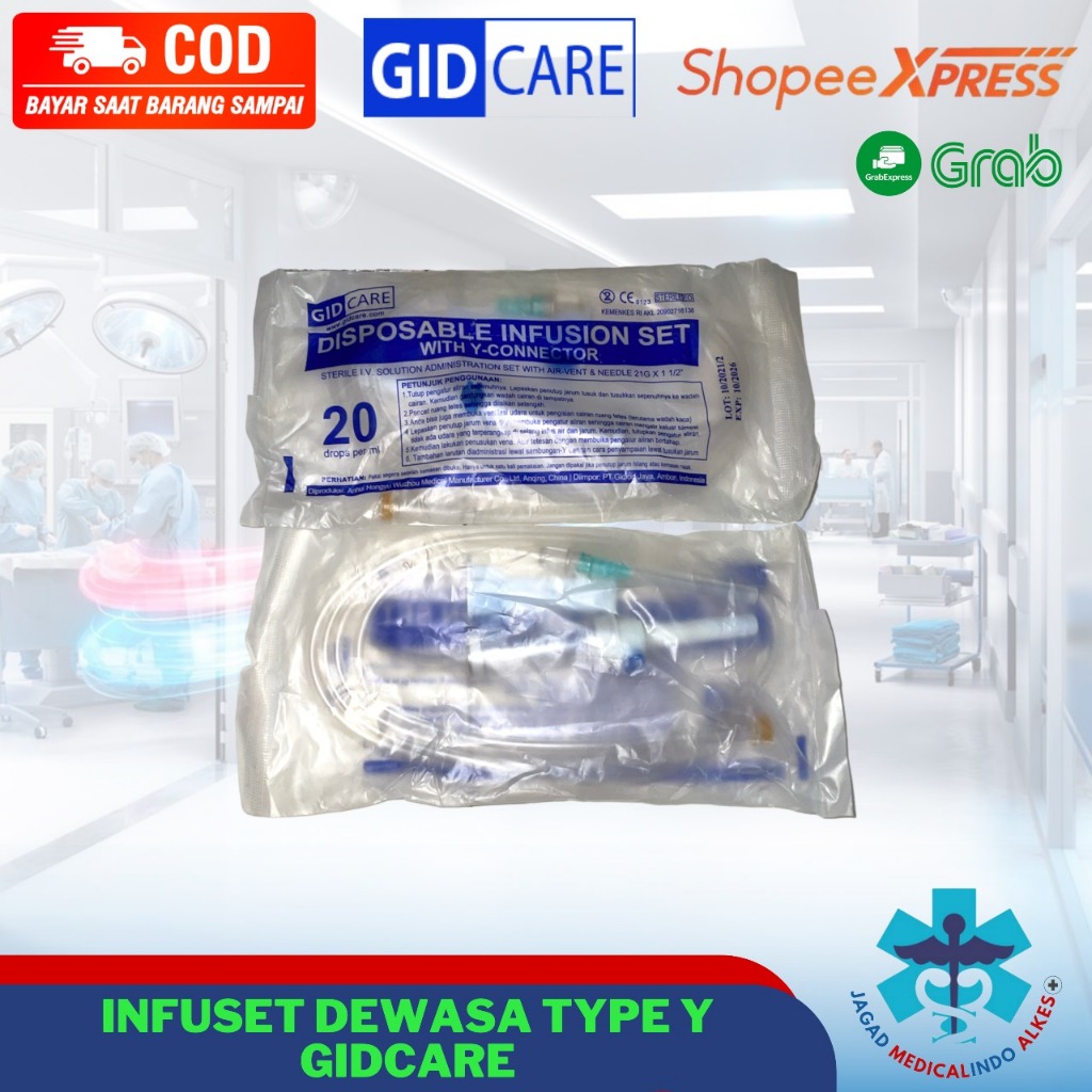 Jual Infusion Set Adult Y Type Gidcare / Alat Selang Infus Set Dewasa ...