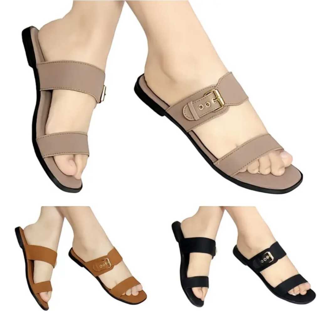 Jual PROMO Sandal wanita terbaru 2024 Sendal teplek wanita kekinian ...