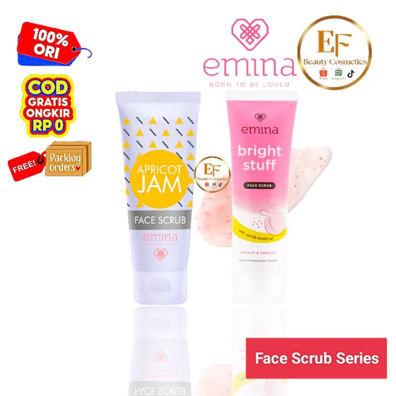 Jual EMINA Bright Stuff Face Scrub | Jam Apricot Face Scrub Series ...