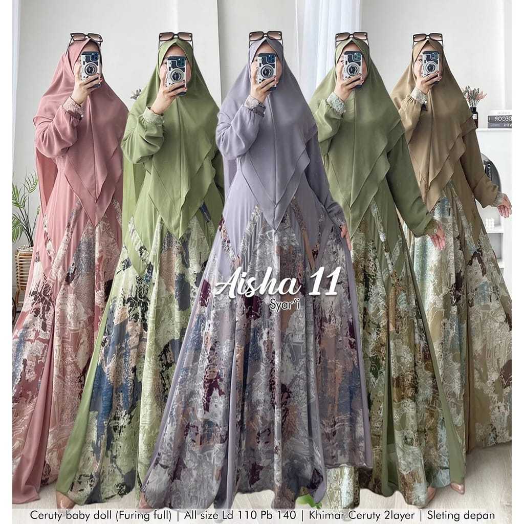 Jual AISHA SYARI STANDARD JUMBO /Aisha 2/ Aisha 3/ Aisha 11/ Aisyah 15/ Aisha 19/ Gamis Syari'i ...