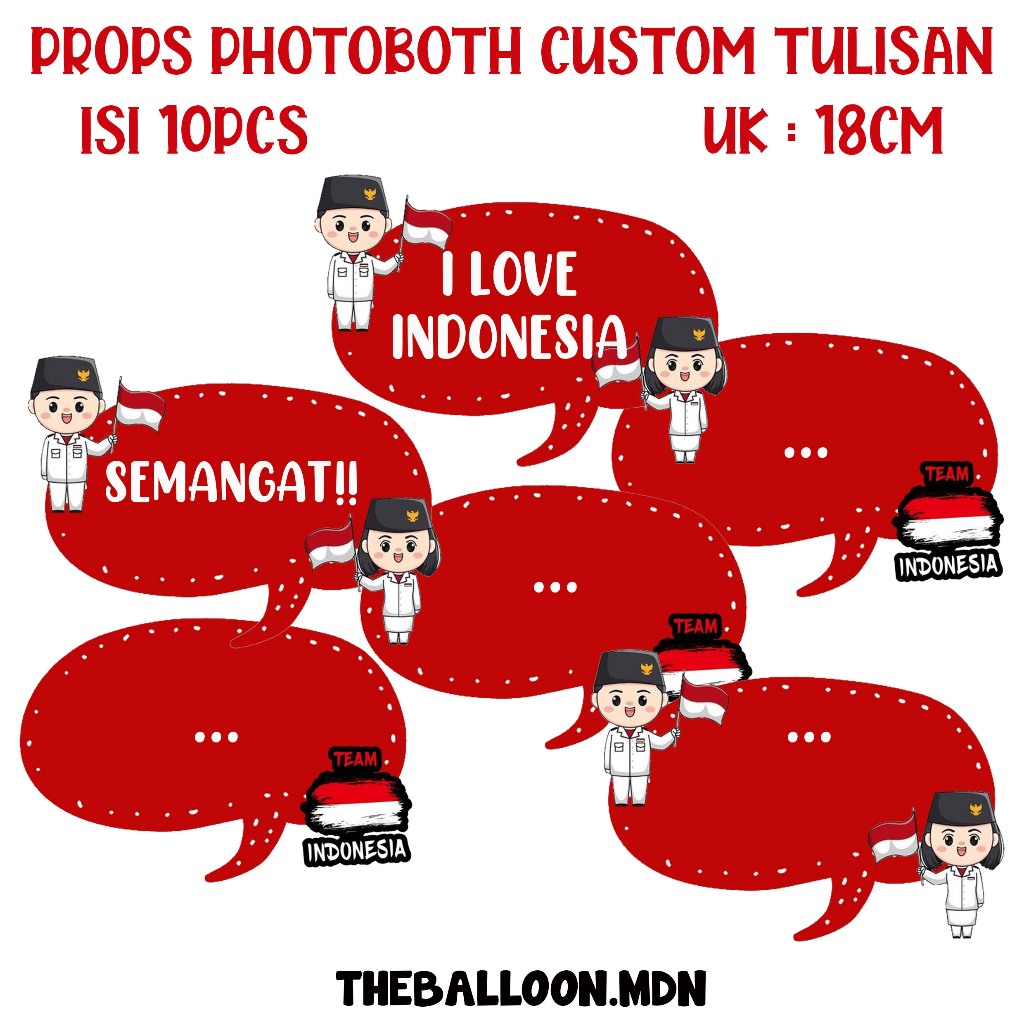 Jual Props Photobooth Custom Tulisan 17 Agustus (isi 10pcs ...
