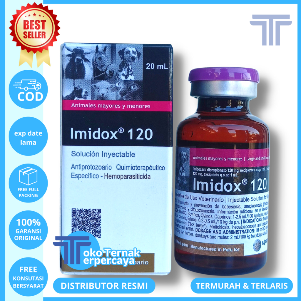 Jual IMIDOX 20ML AGROVET - Obat Anti Protozoa Parasit Darah Sapi Kerbau ...