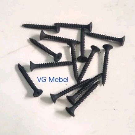 Jual Skrup Gypsum Drywall 6 x 1" - Sekrup Baja Hitam 2,5 cm (Harga Perbiji) | Shopee Indonesia