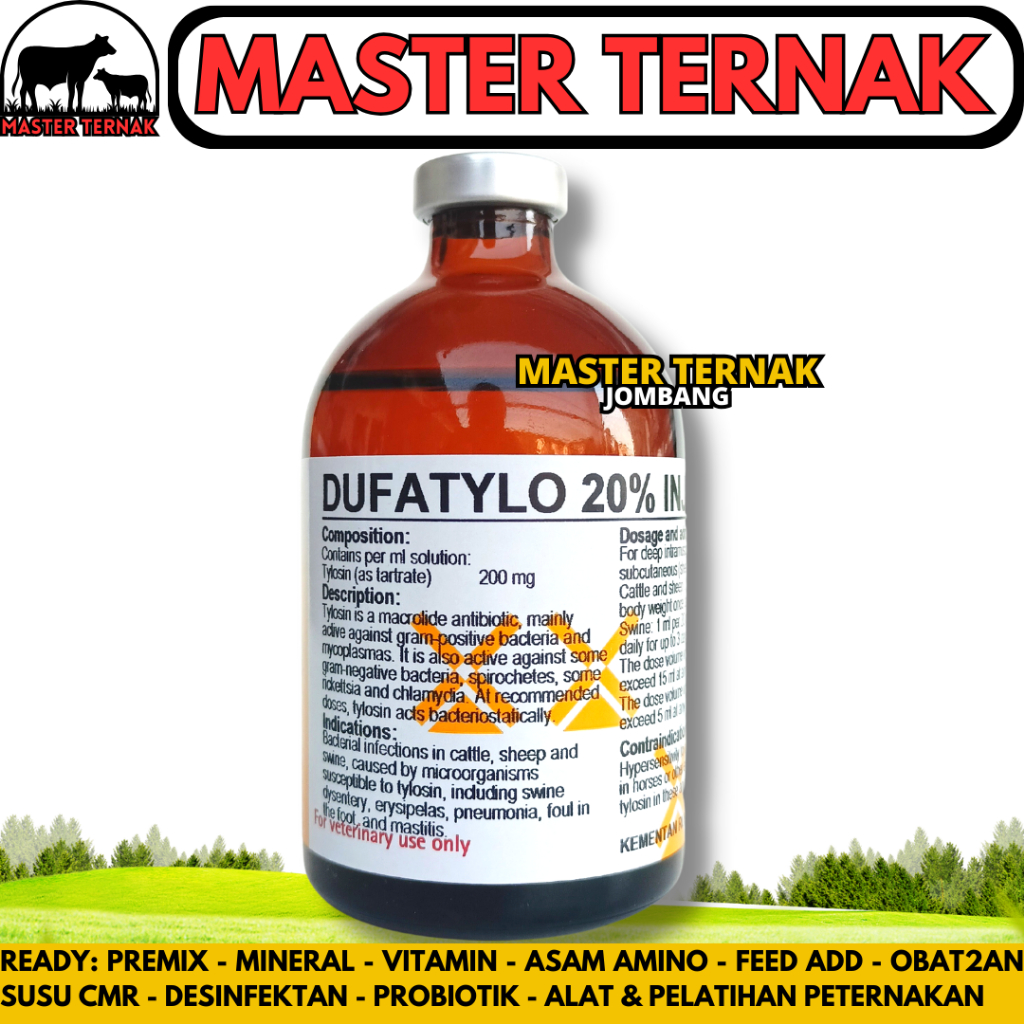 Jual DUFATYLO 20% INJ 100ML - Tylosin Obat Antibiotik Pernafasan Hewan ...
