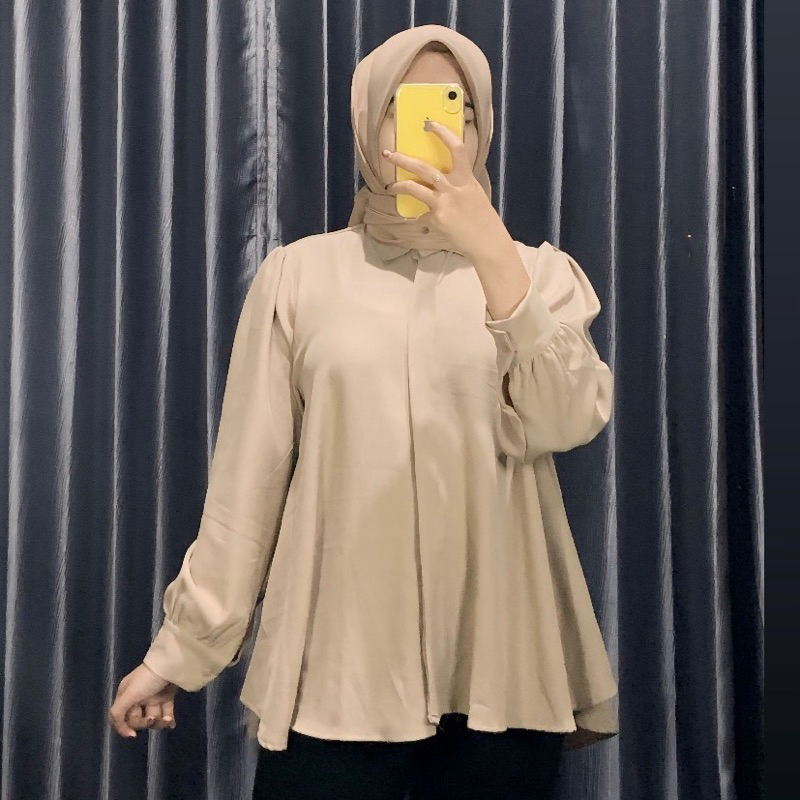 Jual Kinka Shakilla Blouse Polos | Shopee Indonesia