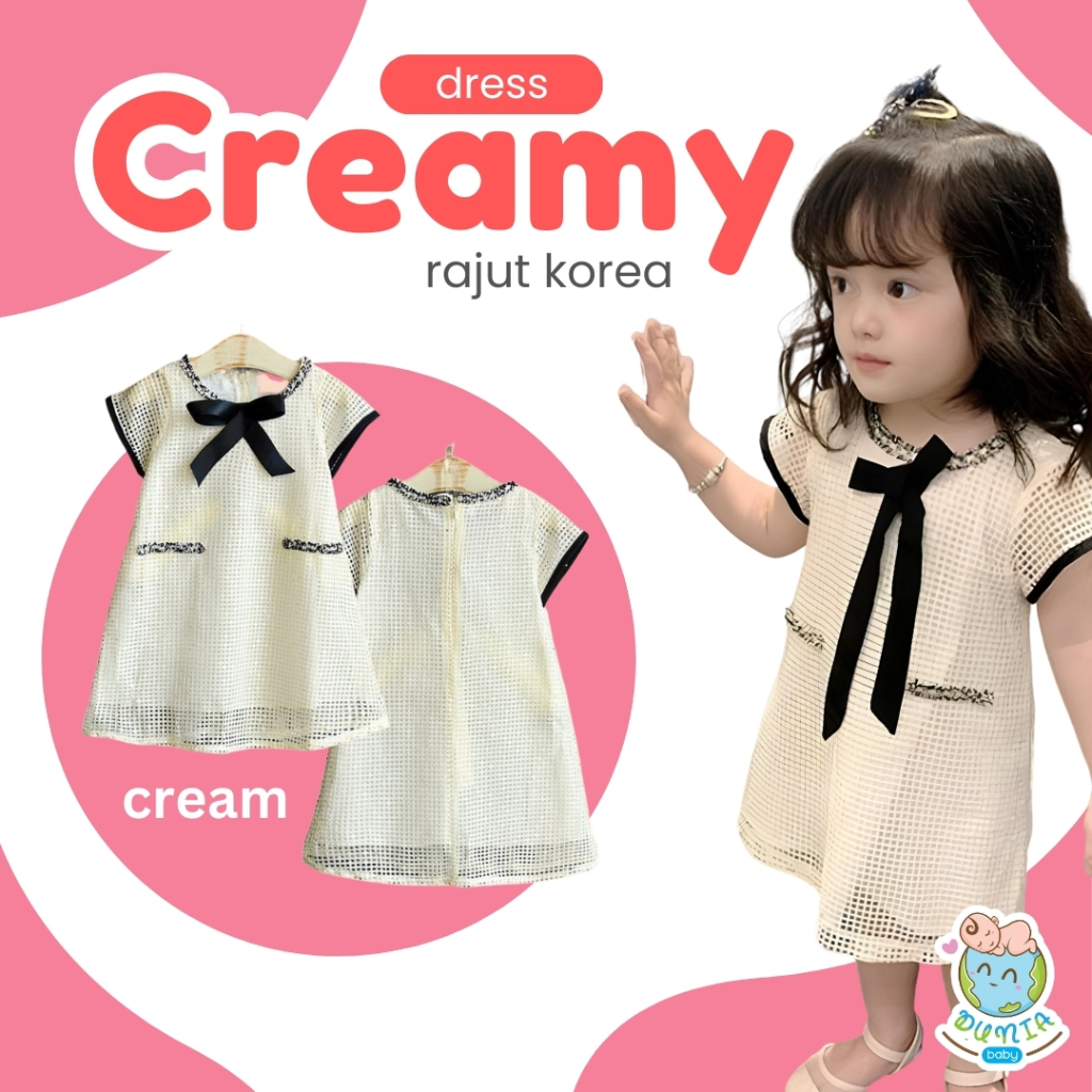 Jual DUNIABABY 0-7 Tahun Dress Creamy Anak Perempuan Rajut Gaun Kids ...