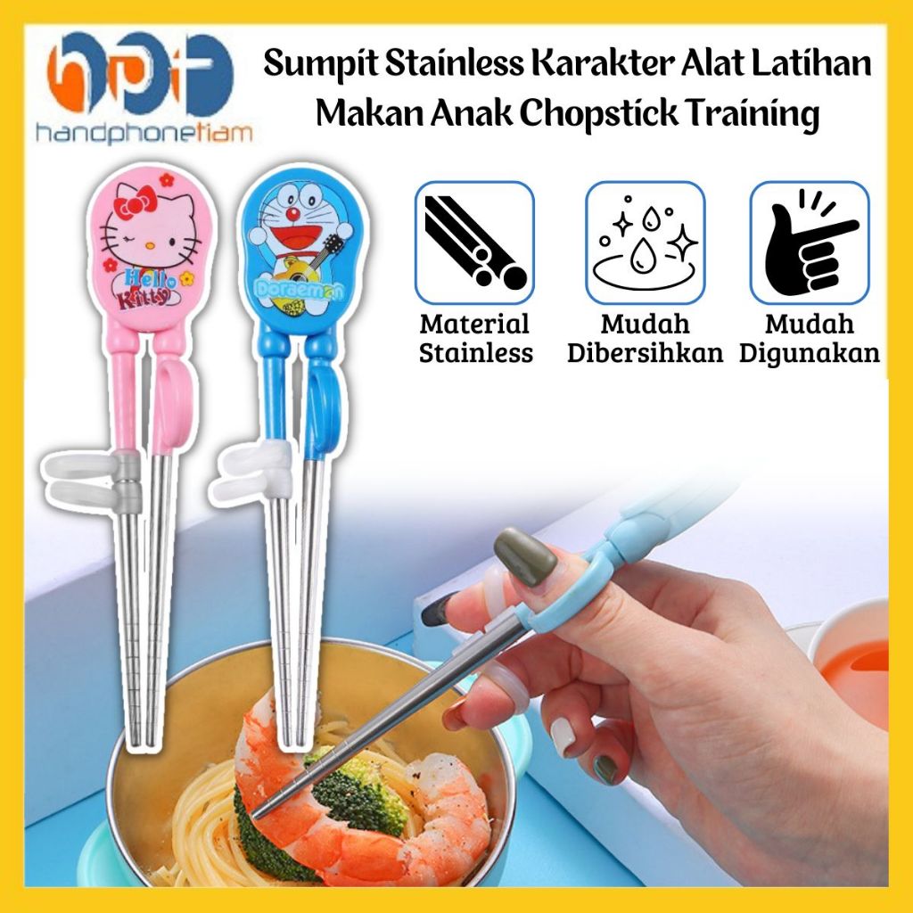 Jual Sumpit Anak Karakter Food Grade / Chopstick Training Stainless ...