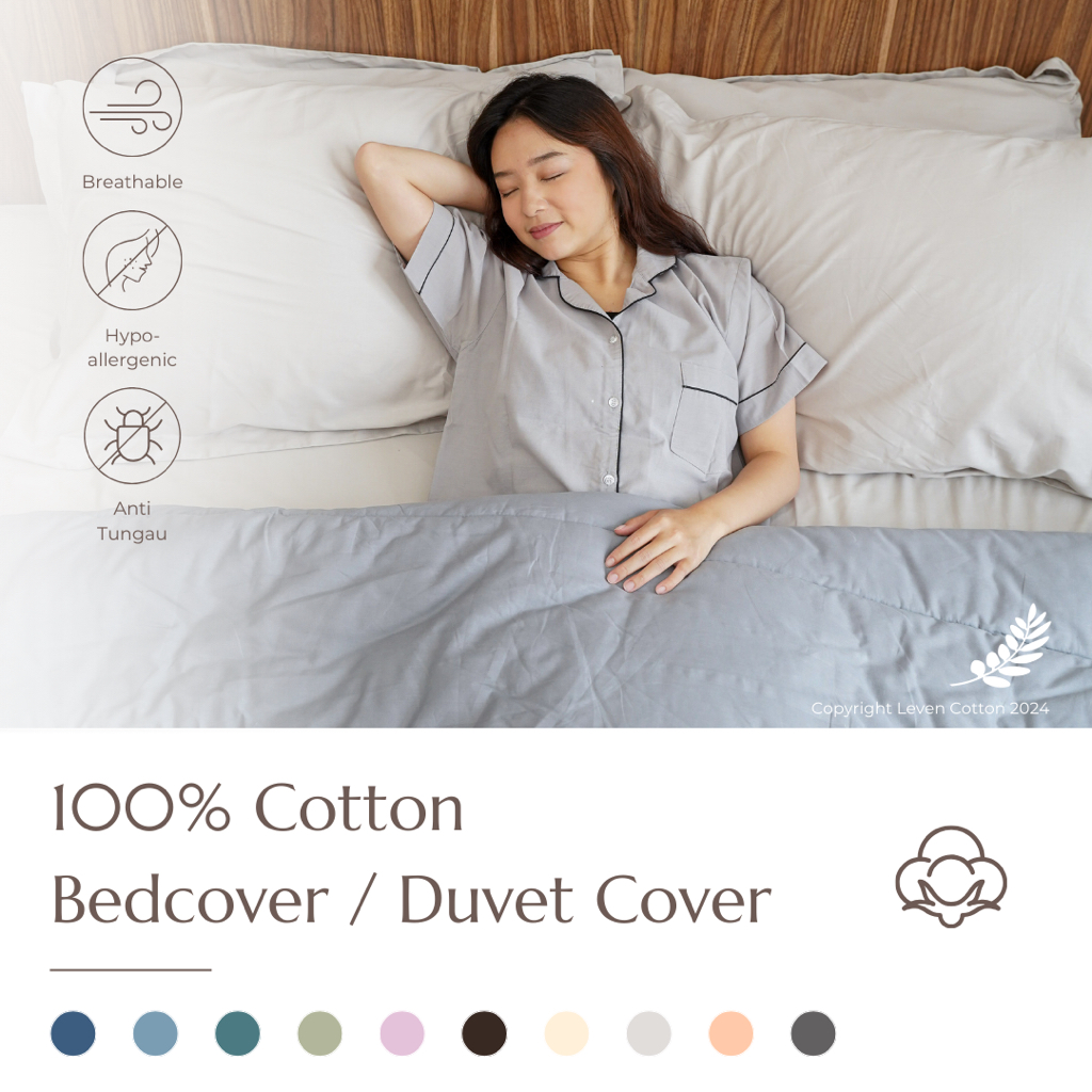 Jual Leven Cotton - BEDCOVER / DUVET COVER 100% KATUN Solid Color ...