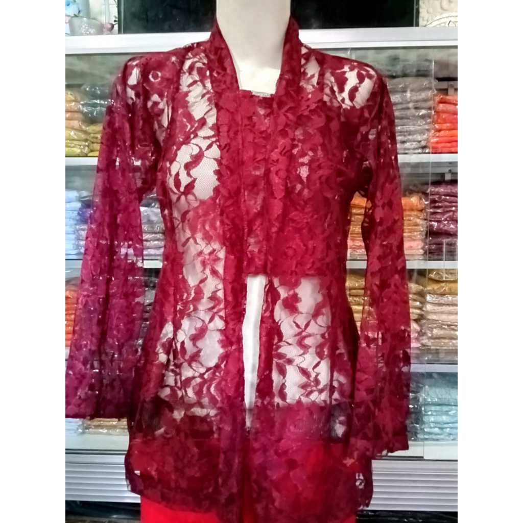Jual Kebaya modern kutubaru brokat bali wanita lengan panjang terbaru ...
