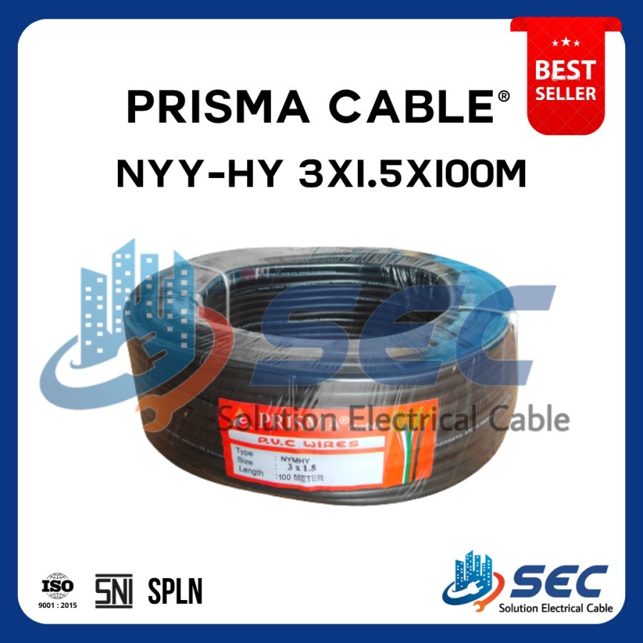 Jual Kabel listrik serabut NYY-HY 3x1.5mm 100Meter PRISMA SNI tembaga ...