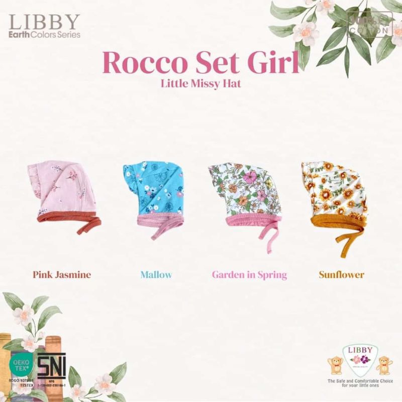 Jual (READY MOTIF BARU) LIBBY BABY Bedong Rocco Girl & Boy / Topi Lil Missy (1 pcs) | Shopee ...