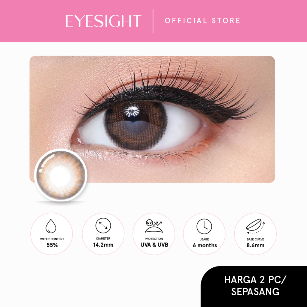 Jual EYESIGHT LENSES Softlens Kitty Kawaii Mini Kelly Brown (2pcs ...