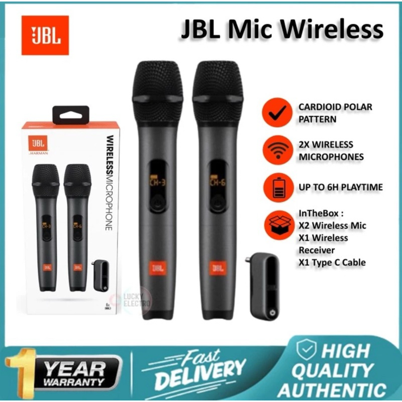 Jual JBL Microphone Karaoke Mic Wireless Set Original | Shopee Indonesia