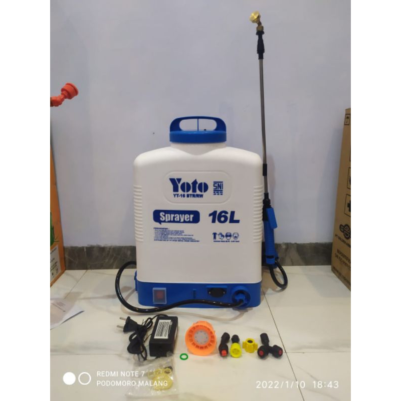 Jual Yoto Elektrik Battery Sprayer 16 Liter / Tanki Semprot Pertanian ...