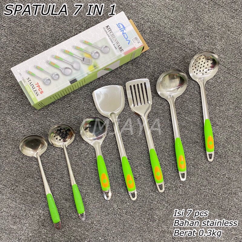 Jual SPATULA 7 IN 1 || SPATULA GAGANG PLASTIK TAHAN PANAS || SPATULA ...