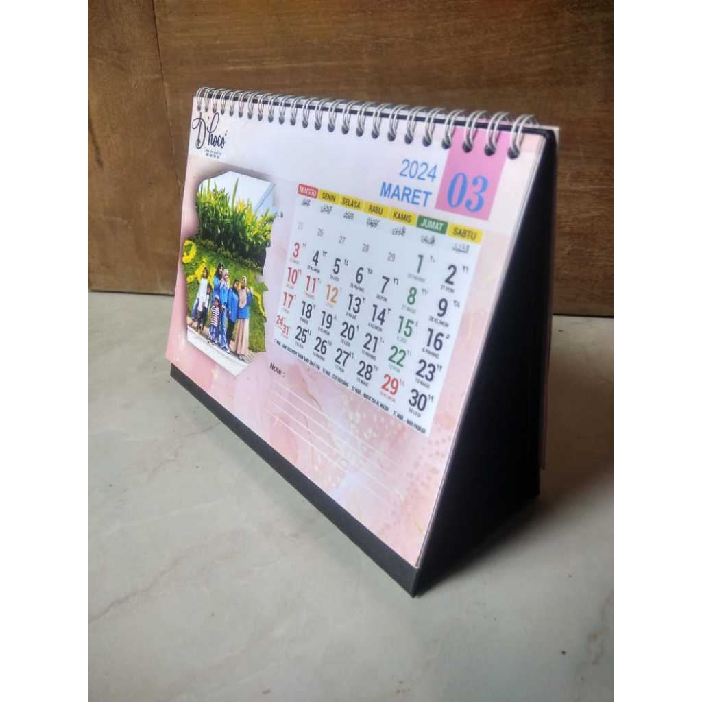 Jual (isi 12 lembar) Kalender Meja/Kalender duduk Custom Foto ukuran A5 ...