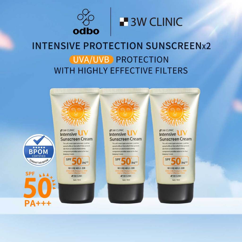 Jual [Sunscreen 3pcs] [BPOM]ODBO X 3W Clinic Intensive UV Sunscreen ...