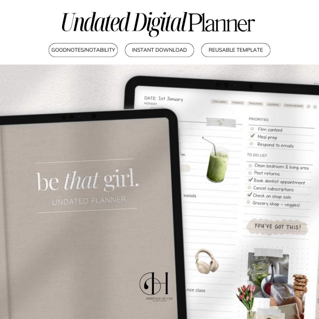 Jual Undated Digital Planner - Digital Journal & Planner - Digital Bujo ...