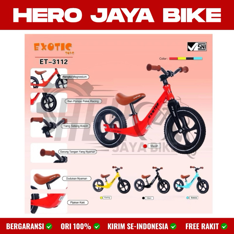 Jual Balance Bike EXOTIC ET 3112 Ban Pompa Push Bike Sepeda ...