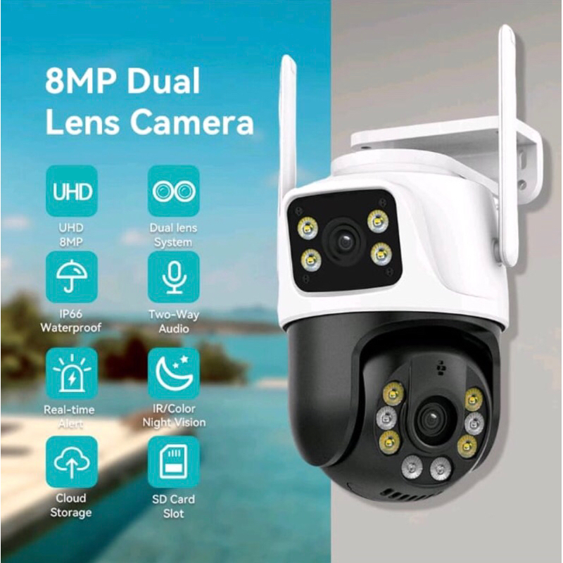 Jual Hamrol kamera CCTV 8MP layar ganda kamera wifi warna penglihatan ...