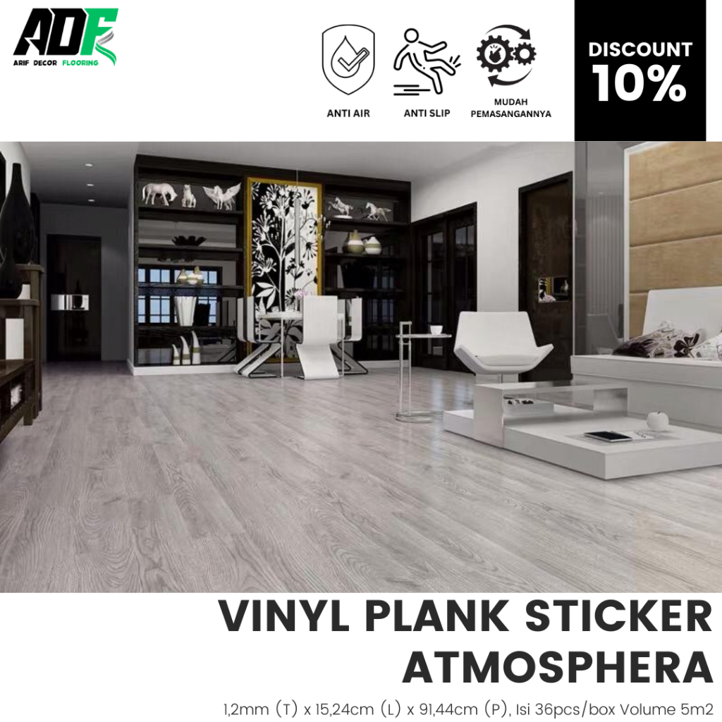 Jual Lantai Vinyl Plank Sticker Atmosphera Tebal 1,2mm Motif Wood / Stone | Shopee Indonesia