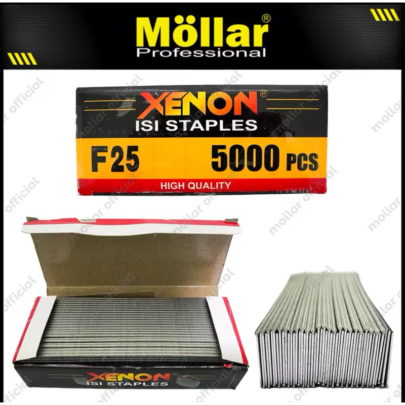 Jual XENON Isi Staples Mesin Paku Tembak F25 Lurus Mata Air Nailer Nail ...