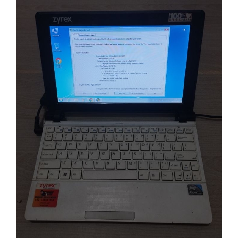 Jual Notebook ZYREX M110M Intel Atom N550 DDR3 | Shopee Indonesia