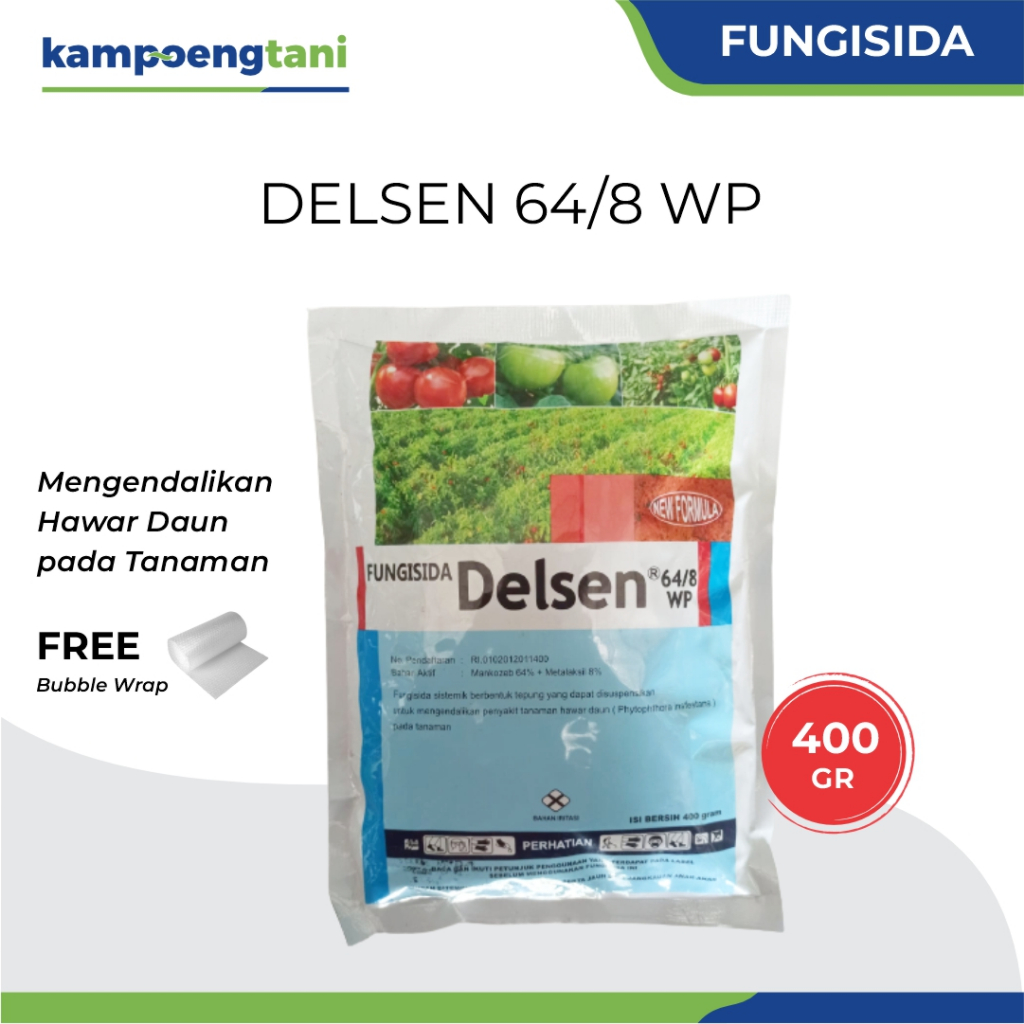 Jual Fungisida Delsen 64/8 WP 400 gram Mankozeb Metalaksil Obat Hawar ...