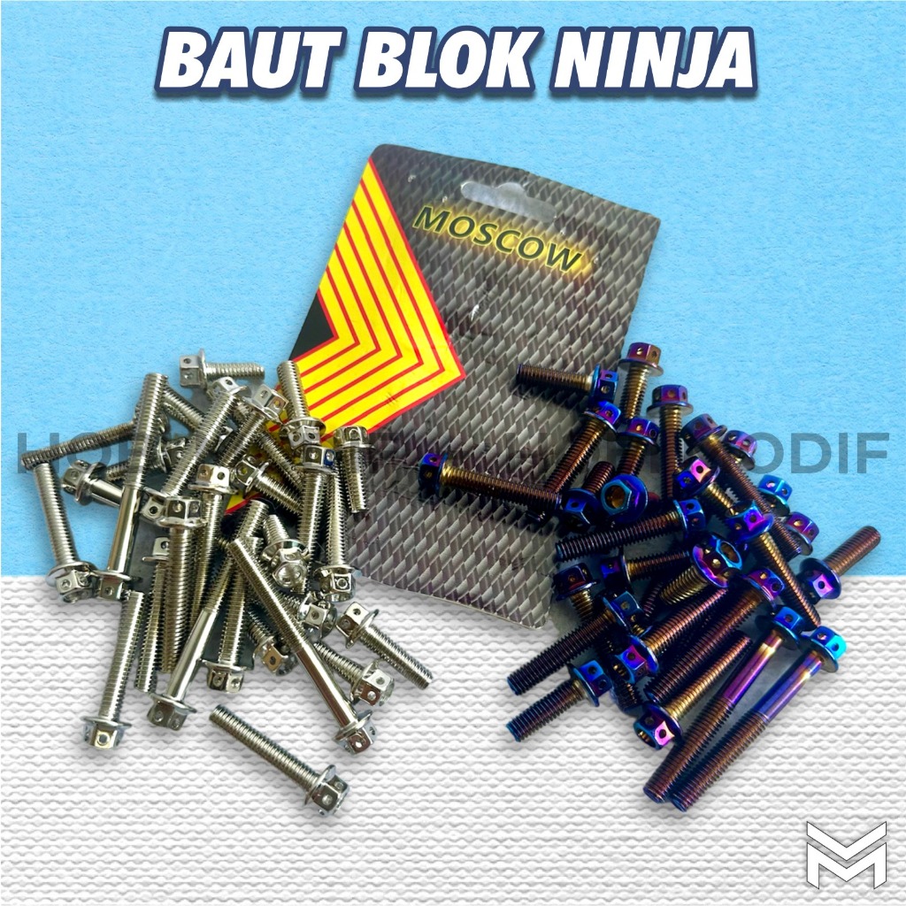 Jual BAUT BLOK NINJA R RR CHROME IMPORT STAINLESS NONFLOWER FULL SET 28 PCS CROM MOSCOW ORIGINAL ...