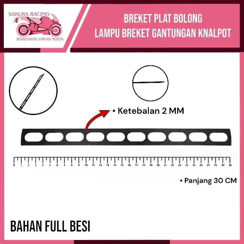 Jual Breket Plat Bolong Bracket Lampu Breket Gantungan Knalpot Tebal 2 ...
