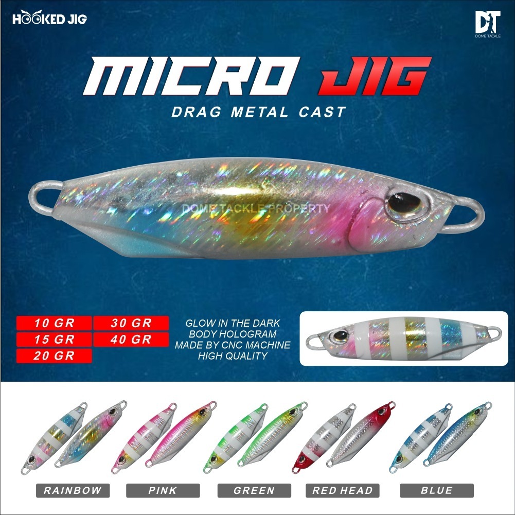 Jual Micro Jig Drag Metal Cast Premium GID Hooked Jig Glow In The Dark Metal Jig Micro Jig Umpan ...