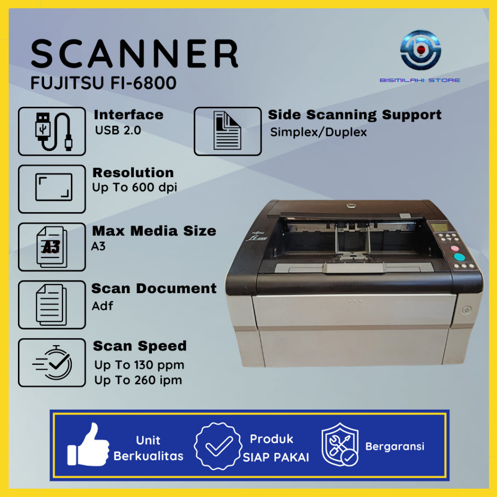 Jual Scanner A3 Premium Fujitsu Fi-6800 High Speed Scanner Hingga 130 ...