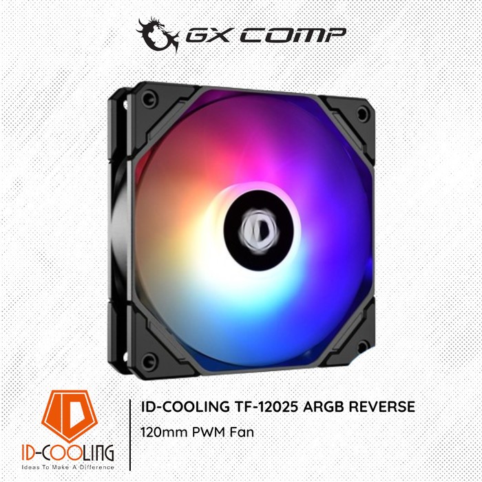Jual ID-COOLING TF-12025 ARGB REVERSE | 120mm PWM Fan | Shopee Indonesia