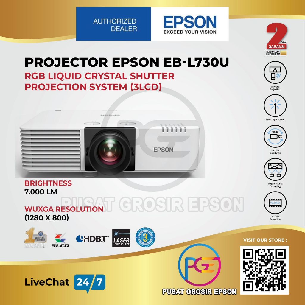 Jual Projector Epson EB L730U WUXGA 3LCD Laser FullHD 7000 lumens | Shopee Indonesia