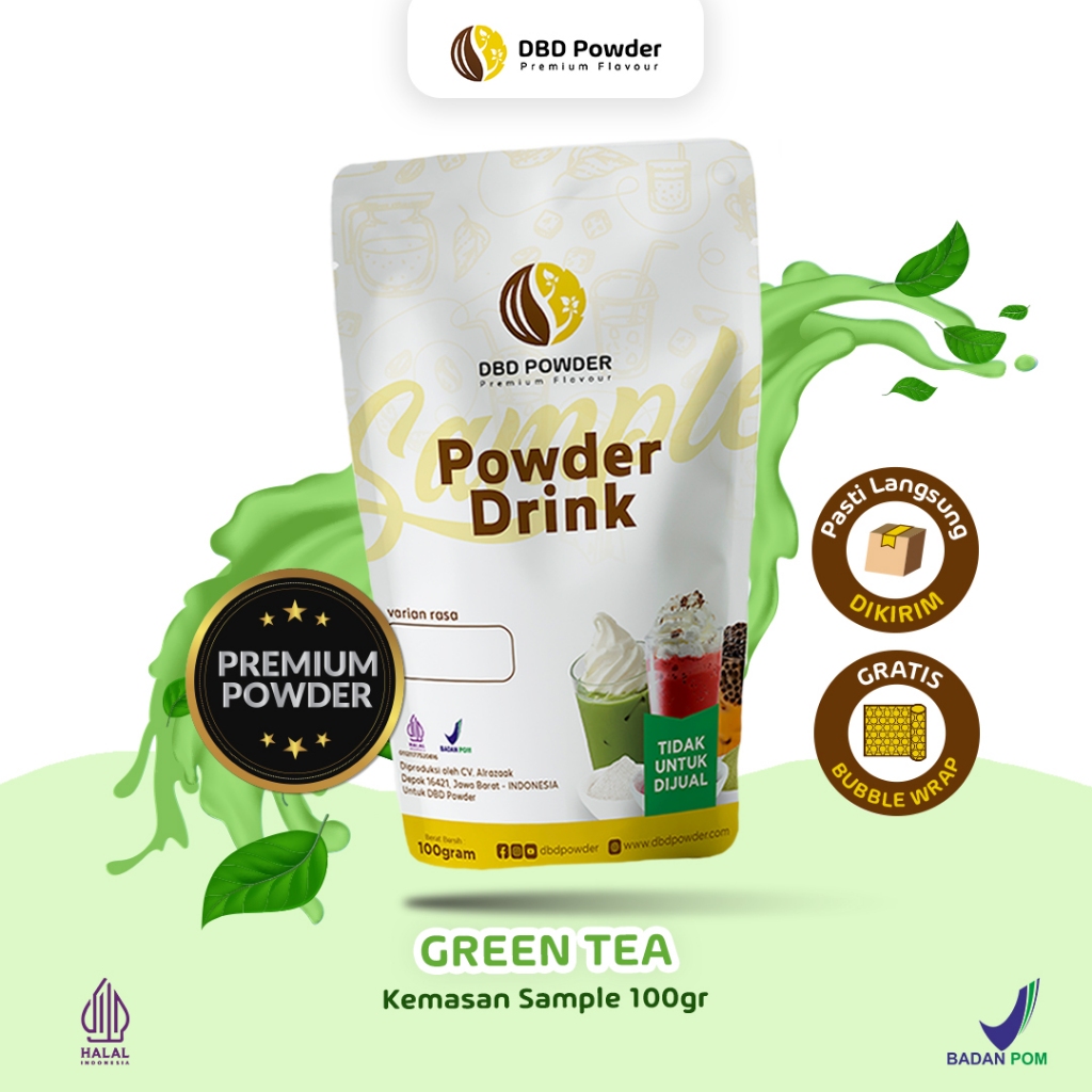 Jual Sample Bubuk Minuman Green Tea 100 Gram - Sample Powder Green Tea ...