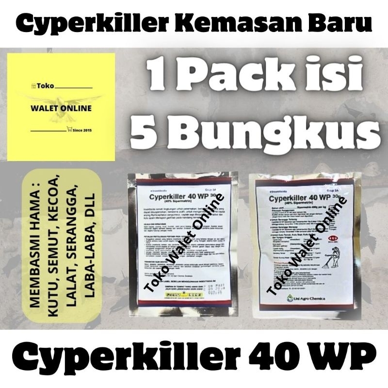 Jual CYPERKILLER 40 WP 30 GR ISI 5 BUNGKUS PER PACK ANTI HAMA WALET ...