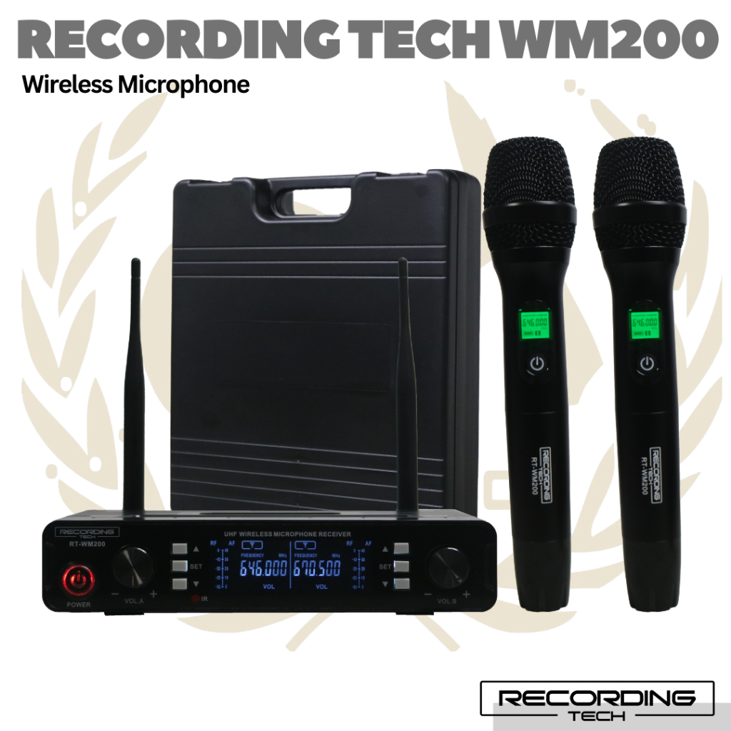 Jual Recording Tech WM200 2ch Wireless Microphone | Shopee Indonesia