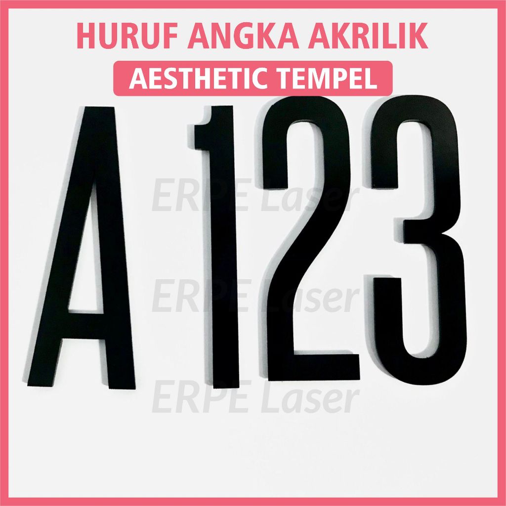 Jual HURUF ANGKA AKRILIK NOMOR RUMAH Aesthetic Tempel | Akrilik Tebal ...