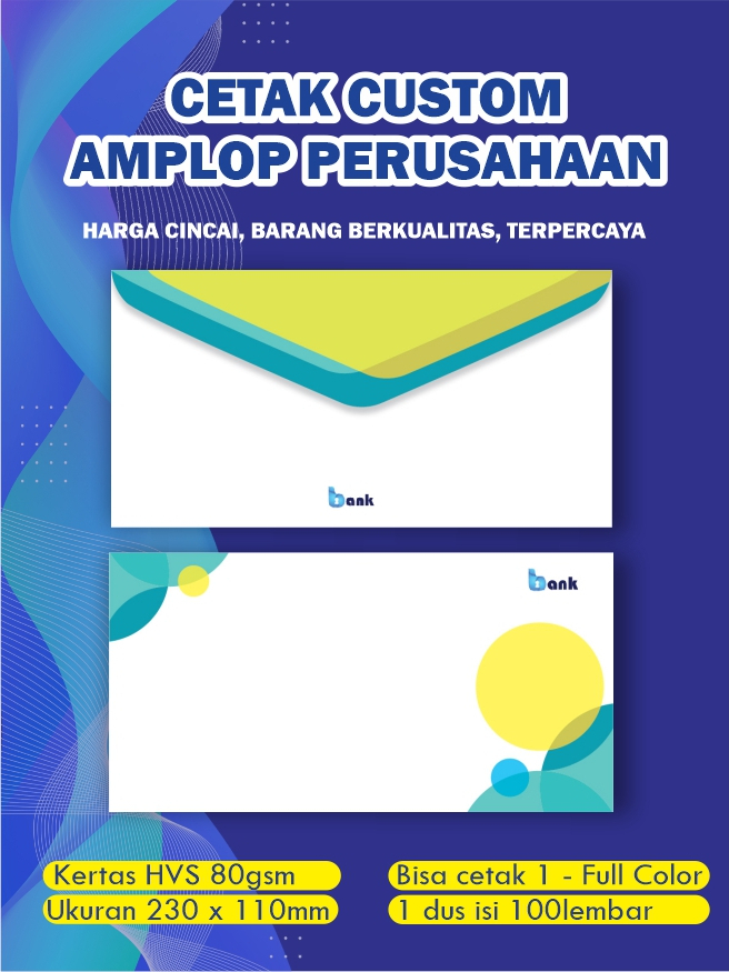 Jual CETAK CUSTOM AMPLOP PERUSAHAAN / INSTANSI / CUSTOM DESAIN FULL ...
