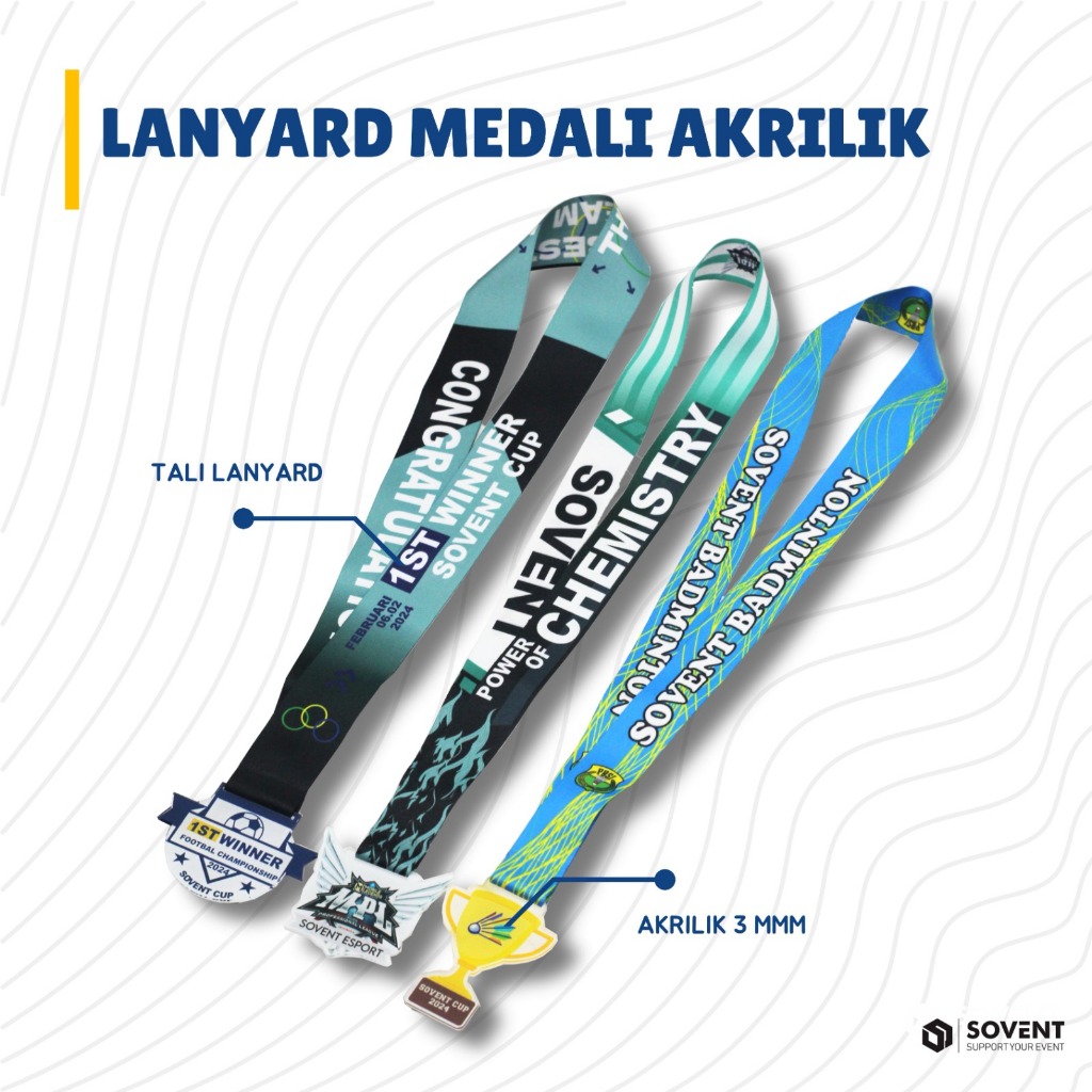 Jual (BISA SATUAN) MEDALI AKRILIK CUSTOM / TALI LANYARD MEDALI CUSTOM ...