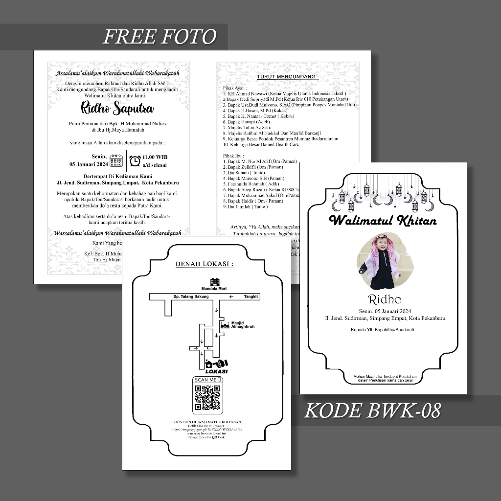 Jual CETAK UNDANGAN KHITANAN - UNDANGAN KHITAN MURAH SIMPLE BRIEFCARD ...